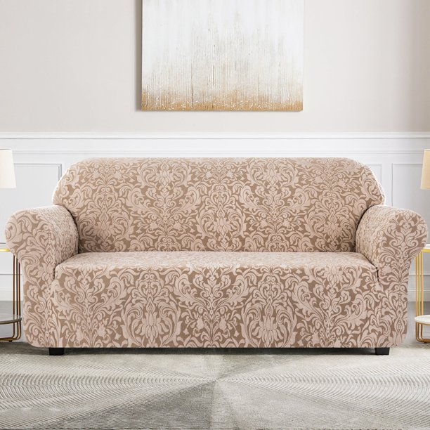 Subrtex 1-Piece Sofa Slipcover Jacquard Damask Couch Cover (Sofa ...