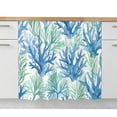 Branching Coral Cabinet Curtains 11" W x 13" L Watercolor Teal Blue ...