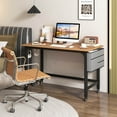 "Costway 48"" Mobile Computer Desk - Rolling Workstation with Metal ...