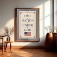 Affixzi Patriotic Poster, Vintage Americana USA Flag Print, One Nation ...