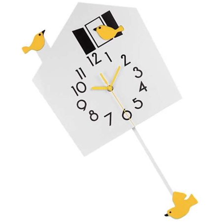 Pendulum Wall Clock Bird Swinging Clock Silent Clock Quartz Wall Clock ...