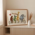 Affixzi Animal Bicycle Wall Art, Safari Print Poster, Bear Giraffe ...