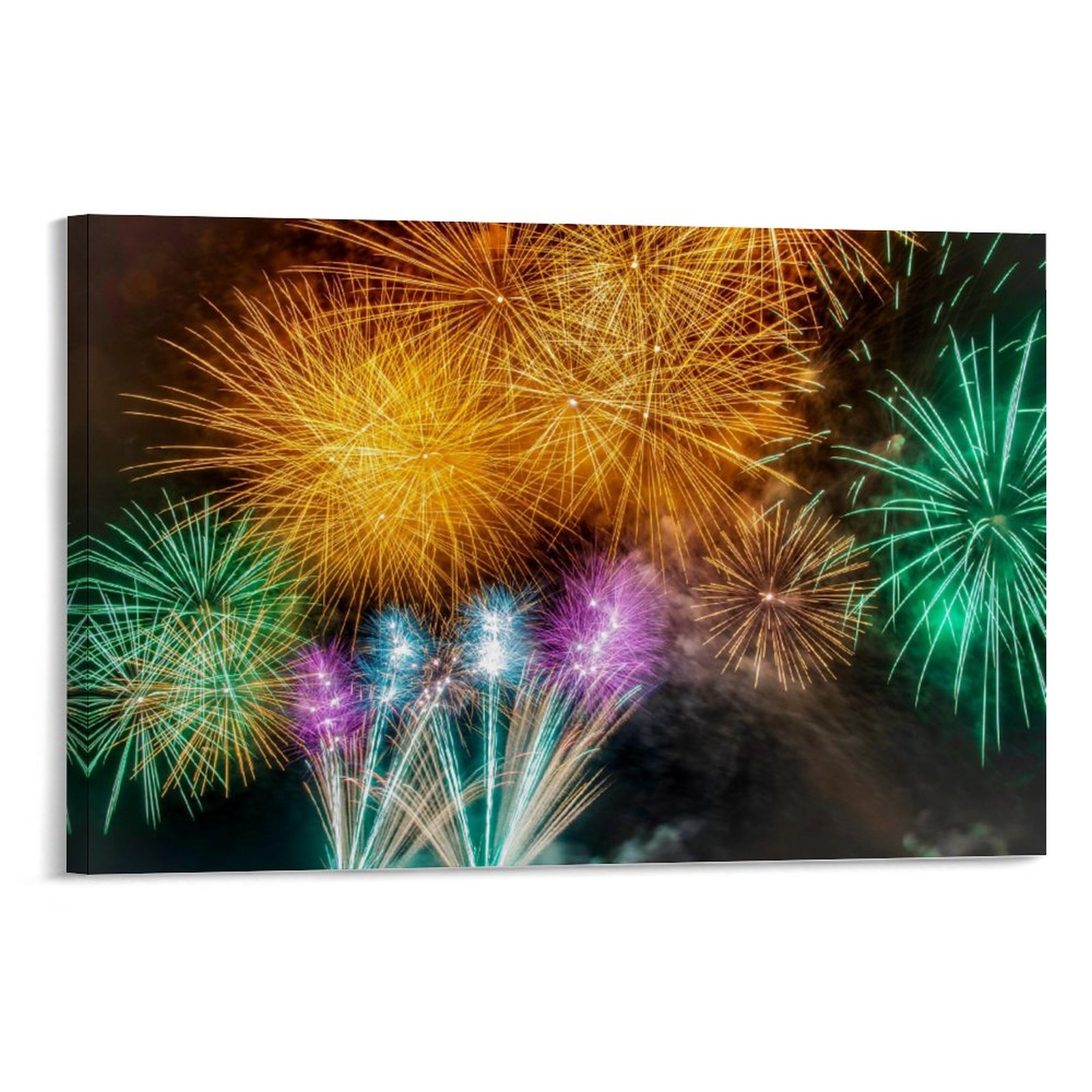 Fireworks Show Framed Canvas Wall Decor, Wall Art Modern Home Decor ...