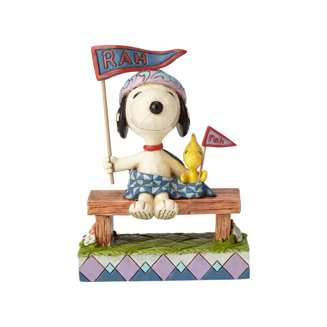 Jim Shore Peanuts Bleacher Buddies Snoopy and Woodstock Rah Figurine ...