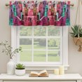 Abstracts Painting Buildings 2 Panels Kitchen Valance, Pink Green ...