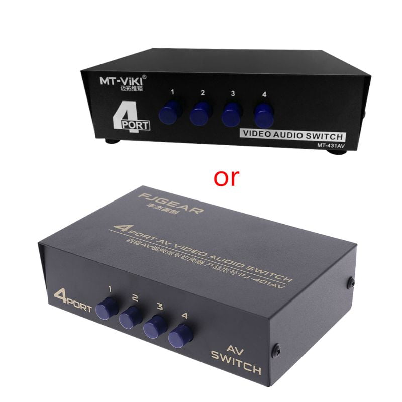 GENEMA 4 Port AV Audio Video RCA 4 Input 1 Output Switcher Switch ...