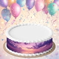 3 pcs Purple Sunset Reflection Cake Strips Edible birthday cake strips ...