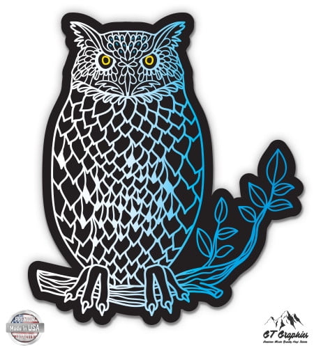 Owl - 5" Vinyl Sticker - For Car Laptop I-Pad - Waterproof Decal ...