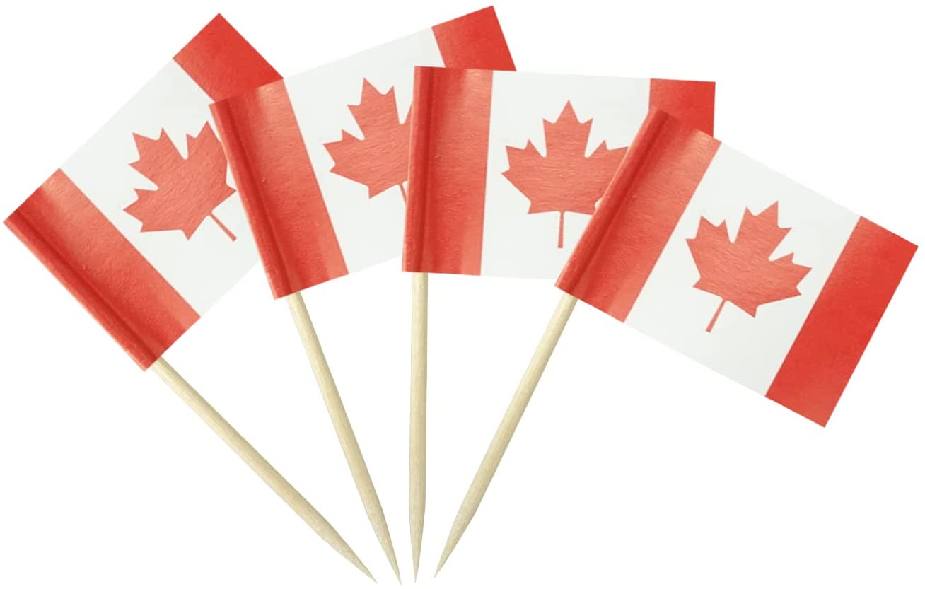 Canada Flag Canadian Small Toothpick Flag Decor Mini Cupcake Toppers ...