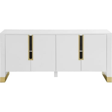 Meridian Furniture Beth Solid Wood Sideboard/Buffet in White Lacquer ...
