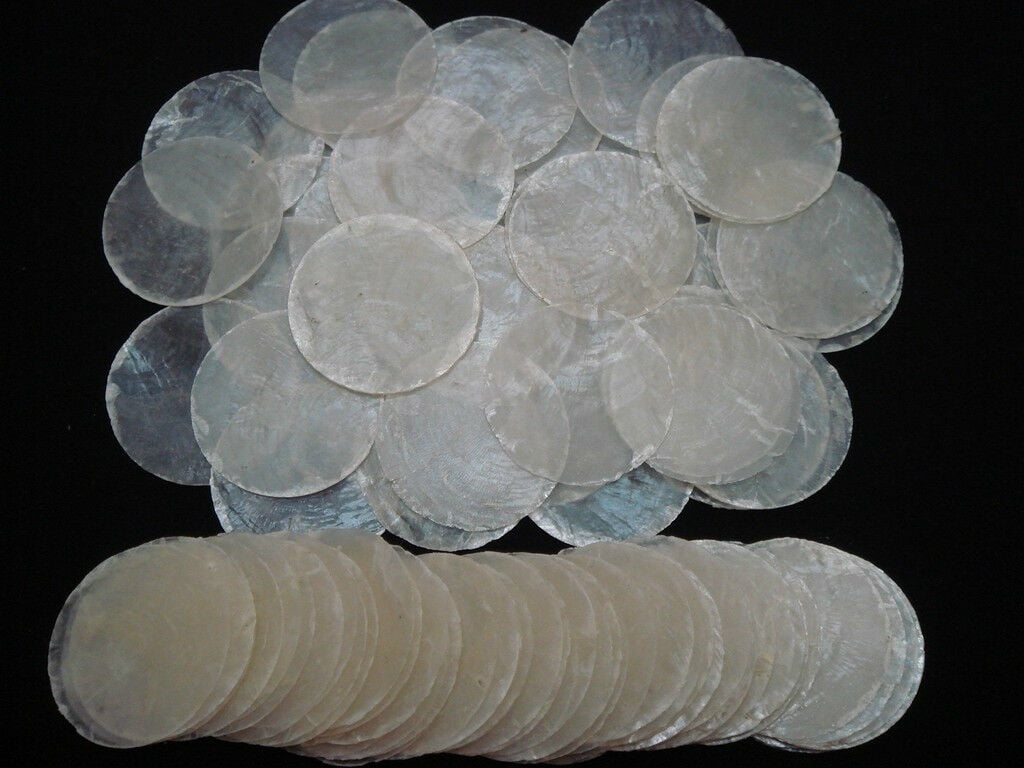 100 Pcs Circle Round Natural Capiz Seashell Blank Discs 1 1/2 ...