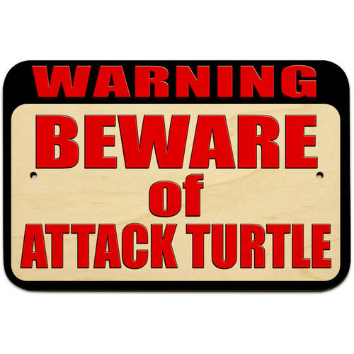 Warning Beware of Attack Turtle Sign - Walmart.com