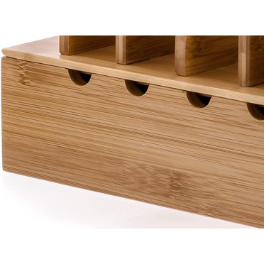 Prosumers Choice 10 Device Natural Bamboo Charging Station Rack with ...