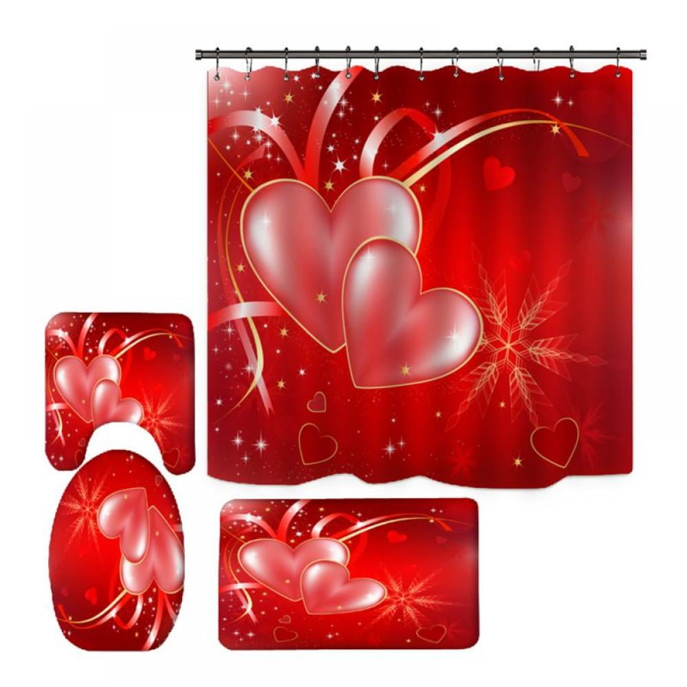 4 piece Bathroom Set 3D Digital Printing Shower Curtain Carpet Floor 4-piece-bathroom-set-3d-digital-printing-shower-curtain-carpet-floor