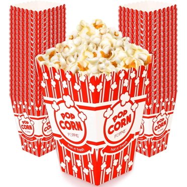 Reusable Retro Style Plastic Popcorn Serving Tubs, 3 Pack, 7" Tall x 4. ...