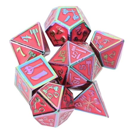 Metal Polyhedral Dice Set, Dice Set 7Pcs Different Shapes For Table ...