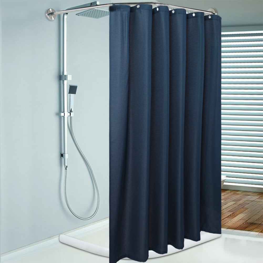 White Shower Curtain 72 Inches Long Grommets Weave Polyester Fabric ...