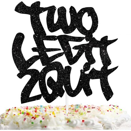 Two Legit to Quit Cake Topper Black Glitter Vocal Concert Song Theme ...