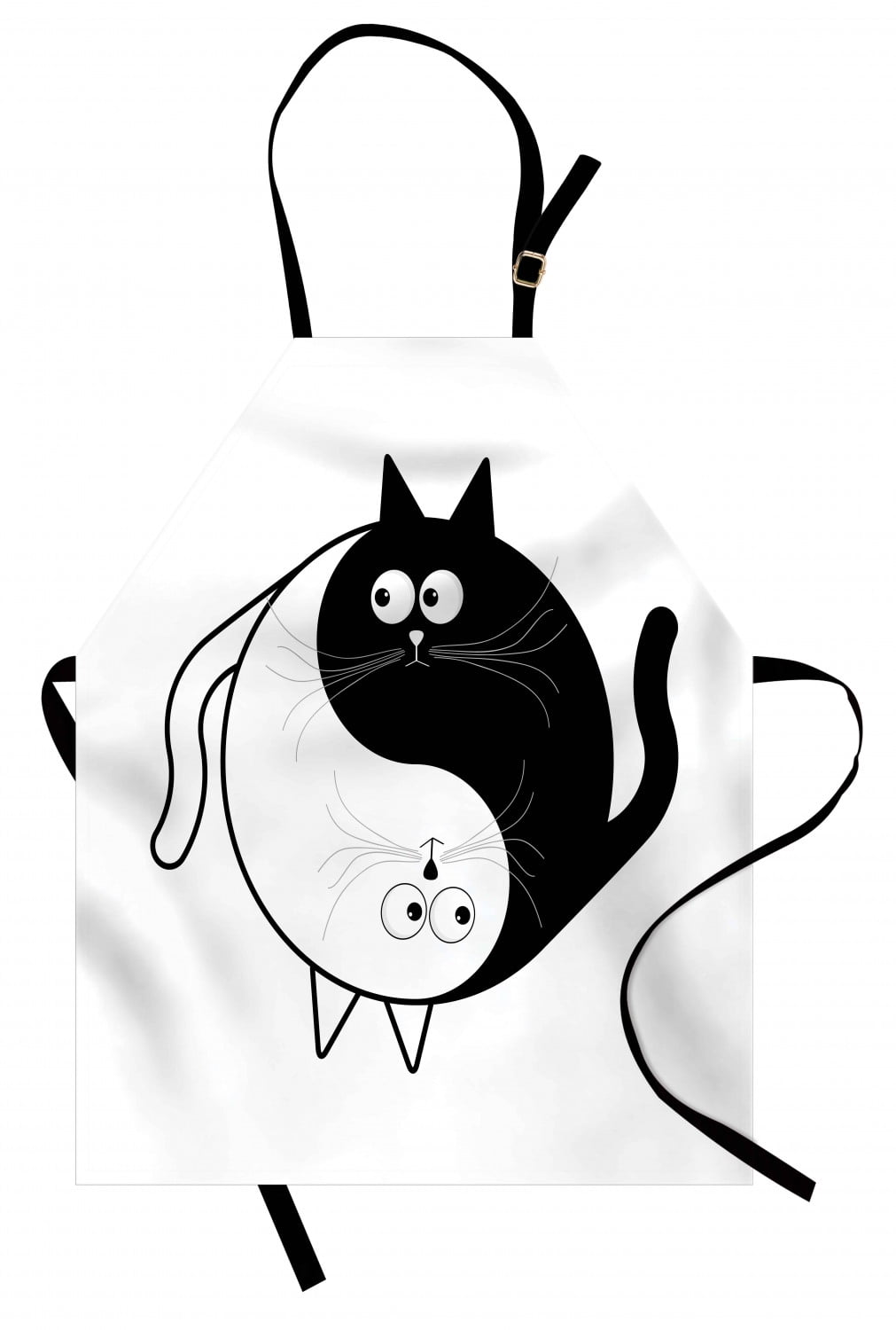 Ying Yang Apron Cute Cats Cuddle Hugging Unity Ying Yang Sign Cartoon ...