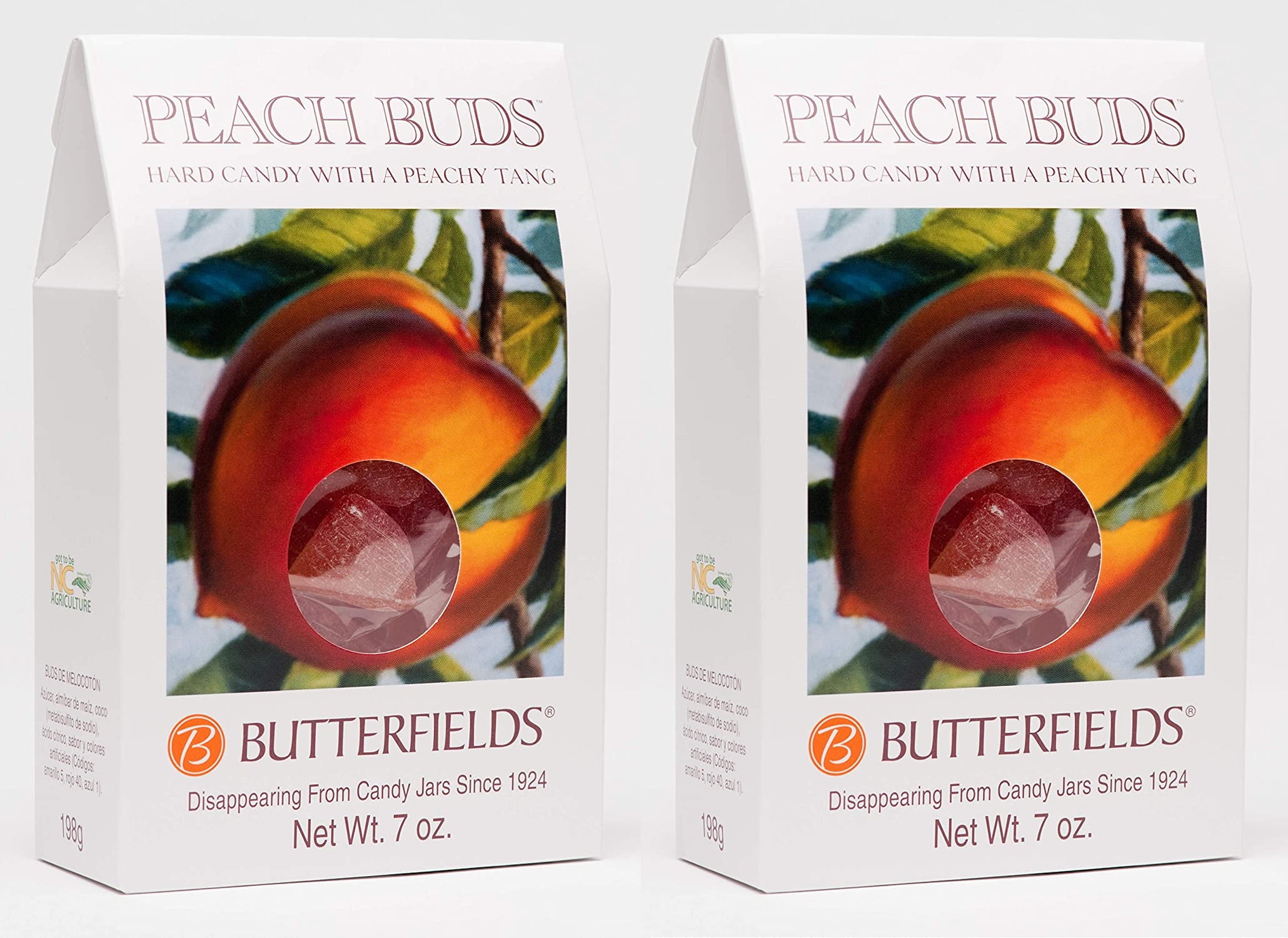 Butterfields PEACH Buds Hard Candy, 7 oz (2 Pack) - Gluten Free - Made ...