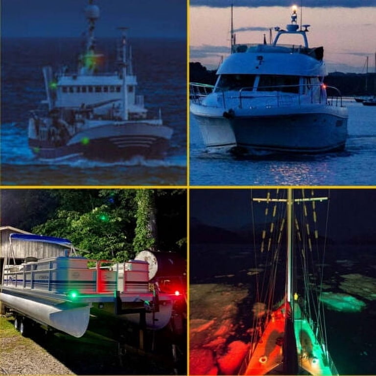 Pontoon Skiff Boat Lights Stainless Steel Boat LED Navigation Lights ...