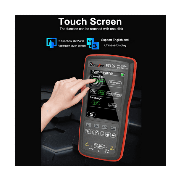 Touch Thermal Imager MultíMetro IR CáMara Voltaje Ohm On/Off Diodo para ...