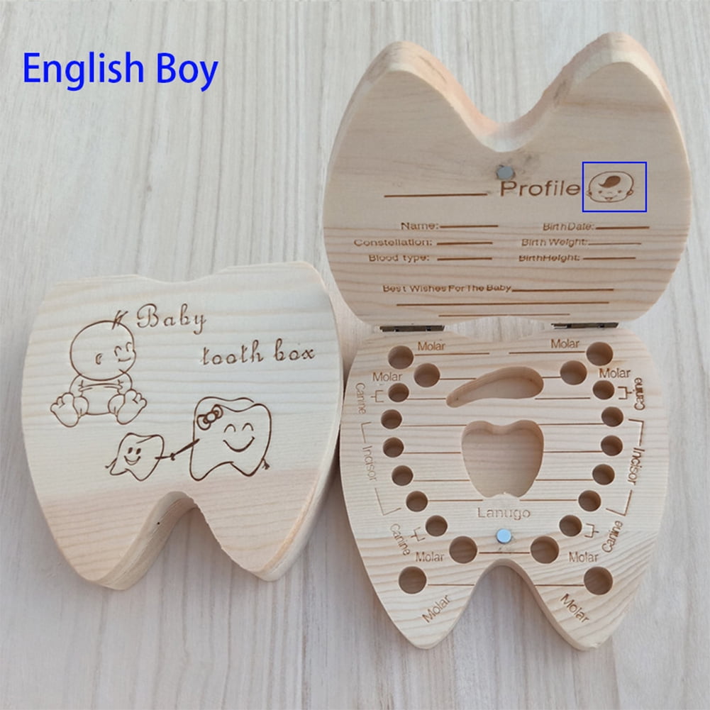 Tooth Storage Box for Kids, Mini Multipurpose Tooth Holder Wooden ...
