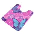 BZSMCE Blue Butterfly Powder Flower Pattern 2-Piece Non-Slip Absorbent ...