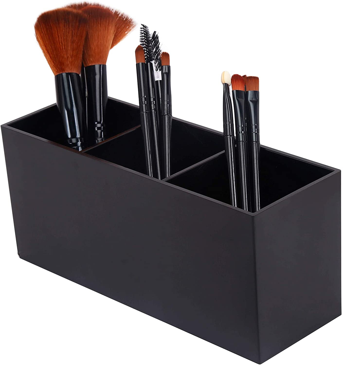 Makeup Brush Holder Organizer - Acrylic, 3 Compartments - Make Up ...