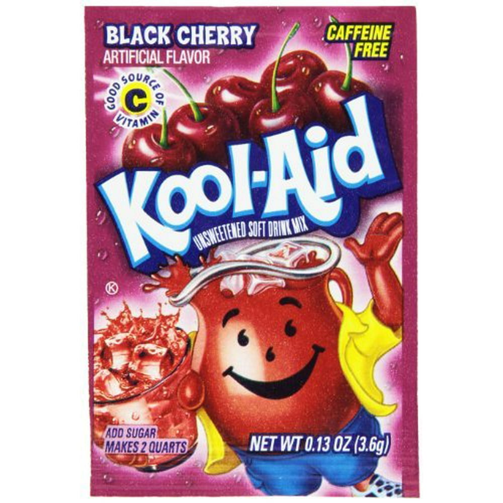 Kool-Aid Black Cherry Unsweetened Soft Drink Mix, 0.13-Ounce Envelopes ...
