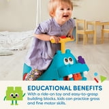 Battat Ride-On Hippo with 26 Building Blocks and Storage, Baby and ...