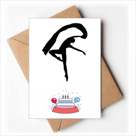 Jumping Dancer Art Sports Happy Birthday Greeting Cards Envelopes Blank ...