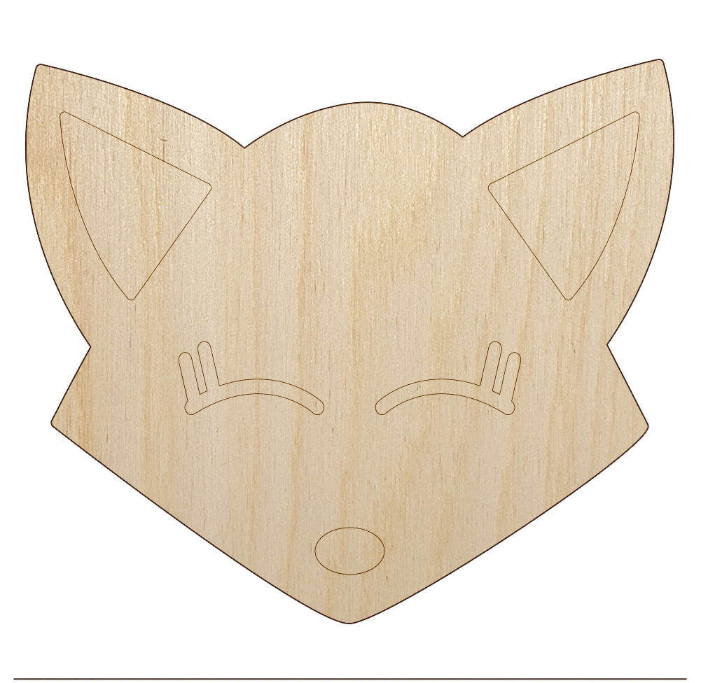 Fox Face Wood Shape Unfinished Piece Cutout Craft DIY Projects - 4.70 ...