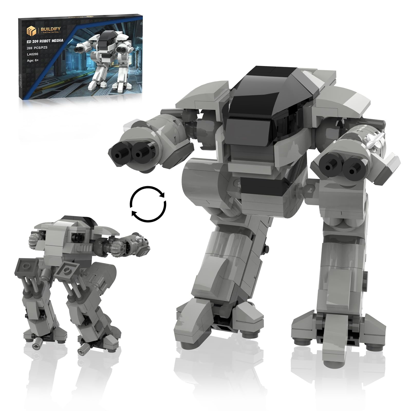 BUILDIFY ED209 Robot Mecha Building Blocks, ED-209 Enforcement Robot ...