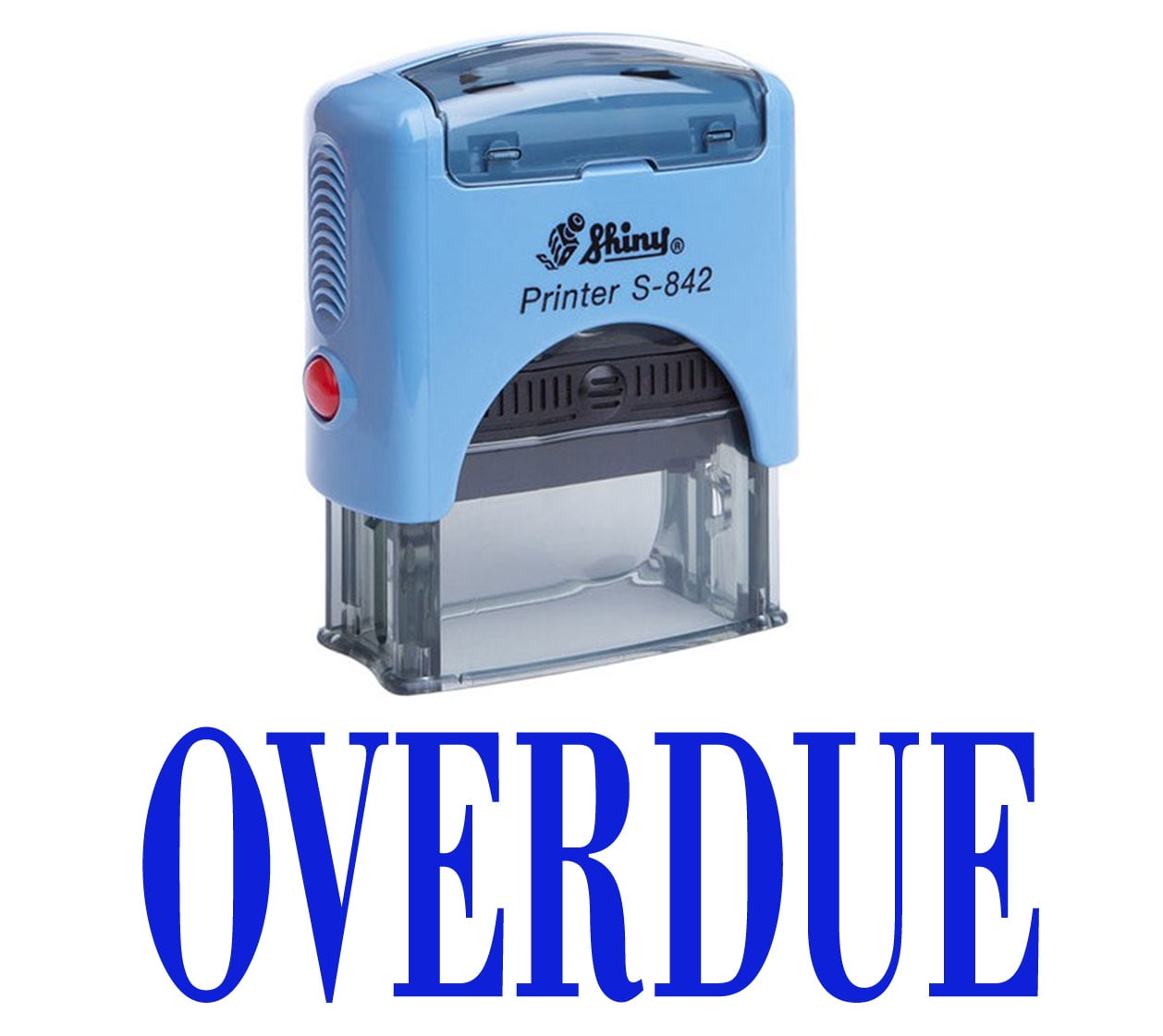 OVERDUE Self Inking Rubber Stamp Custom Shiny Office Stationary Stamp ...