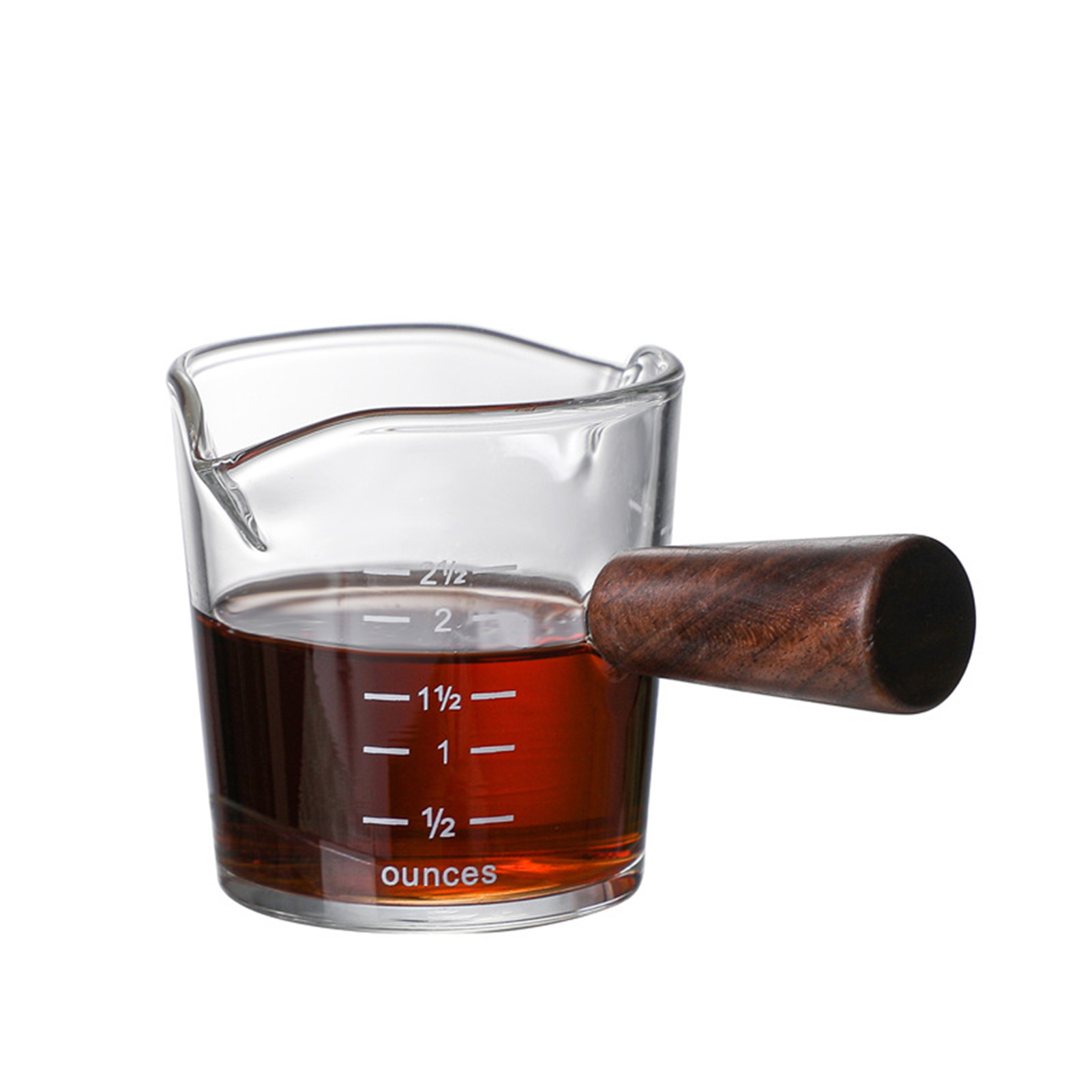 Reheyre 70/75/150ML Double Spout Coffee Cup with Wooden Handle - Heat ...