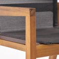 GDF Studio Claude Outdoor Mesh and Acacia Wood 9 Piece Dining Set, Gray ...
