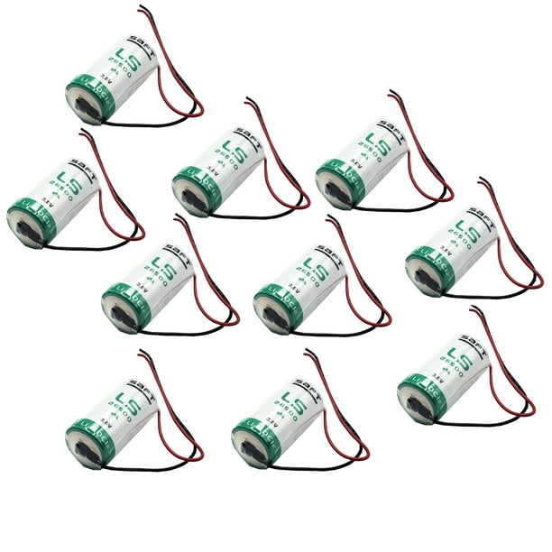 10x SAFT LS26500_WIRE Size C 3.6V 7700mAh Primary Lithium Cell ...