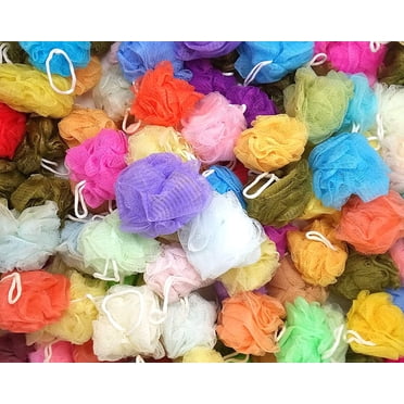 loofah lord 20 white and pink mixed assortment bath or shower sponge ...