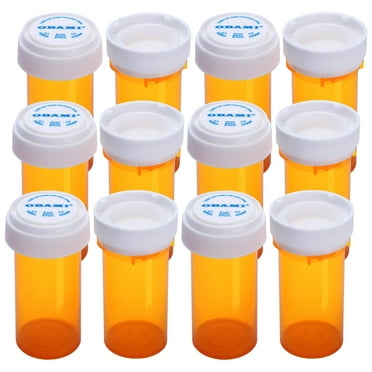 50 Pack Travel Size Empty Pill Bottles, 8-Dram Plastic Medicine ...