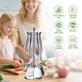 18/10 Stainless Steel Cooking Utensils Set With Holder 7-pieces All ...