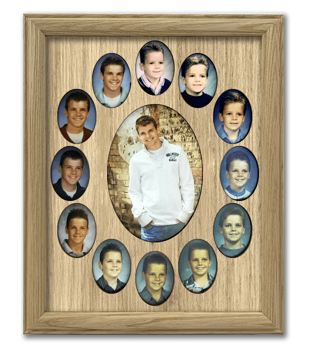School Years Picture Frame - Oval Collage - Holds 2x3 Wallet Photos - K ...