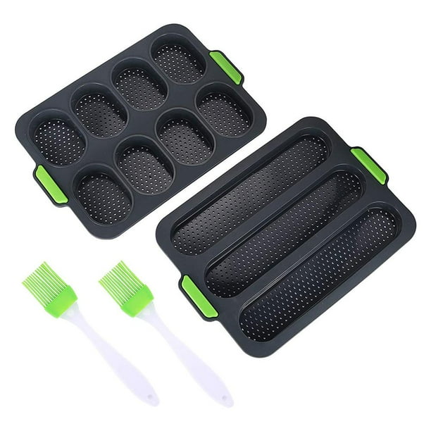 Silicone Bread Mold French Baguette Baking Tray with Oil Brush Bread ...