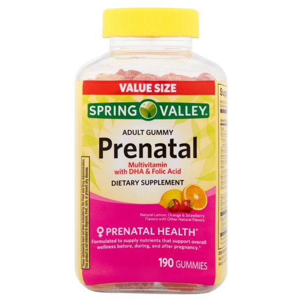 Spring Valley Prenatal Multivitamin Gummies with DHA and Folic Acid ...
