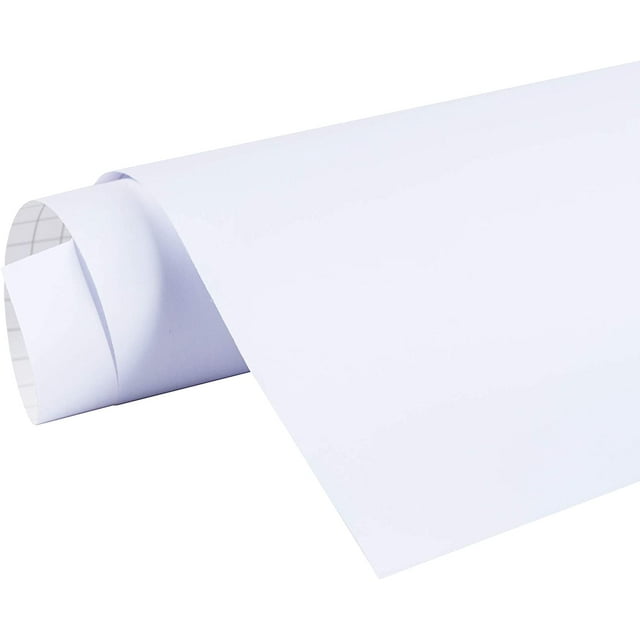 Picniva 24" x 10 ft Roll of Matte White Repositionable Adhesive-Backed ...