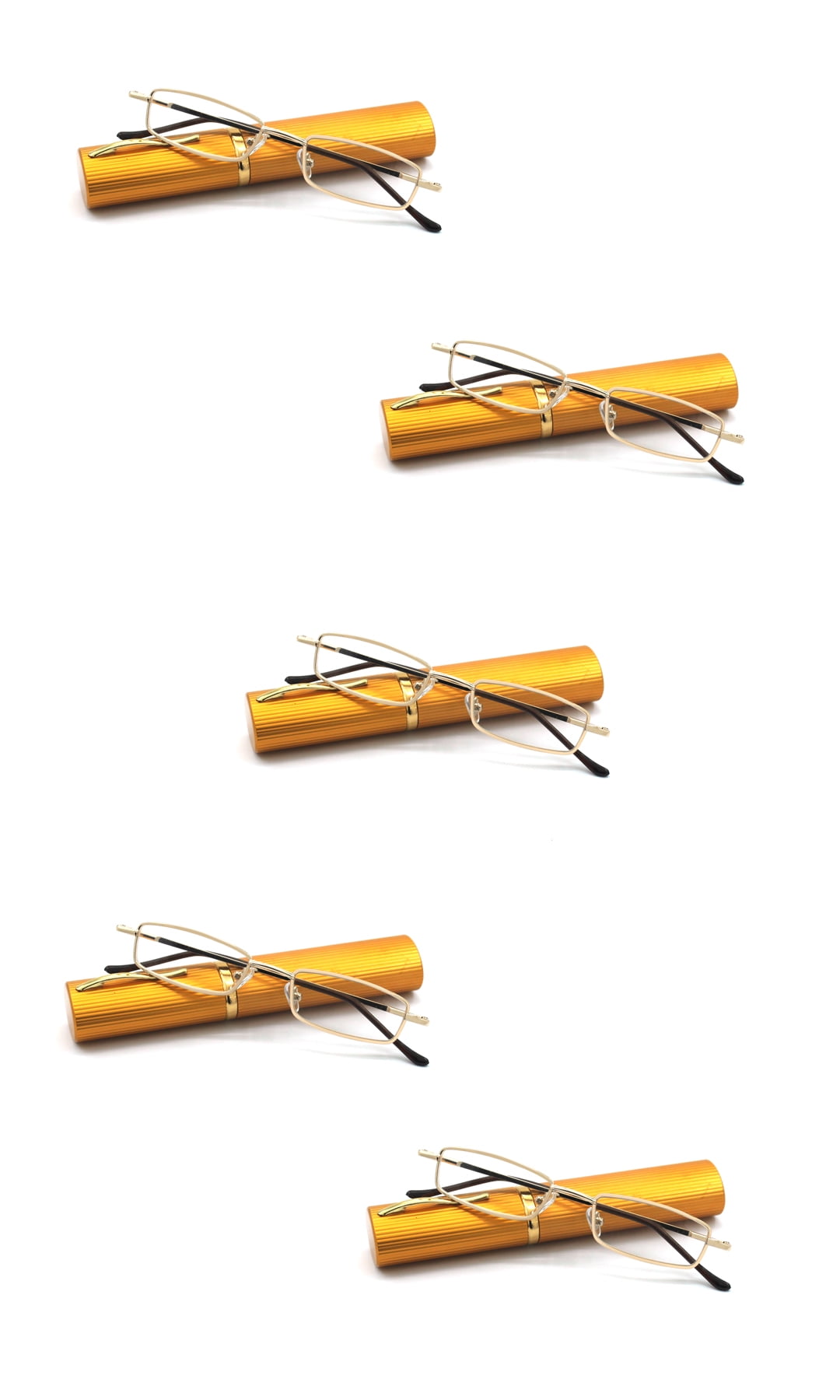 EYE ZOOM 5 Pack Readers Ultra Slim Compact Lightweight Tube Reading ...