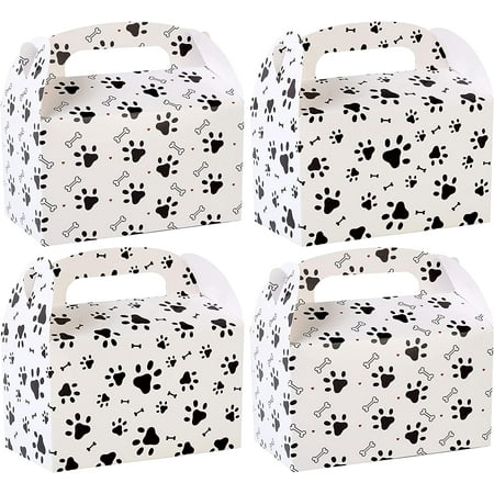 Puppy Dog Pet Paw Print Bone Sign Paper Gift Treat Boxes,12 Pack Dog ...