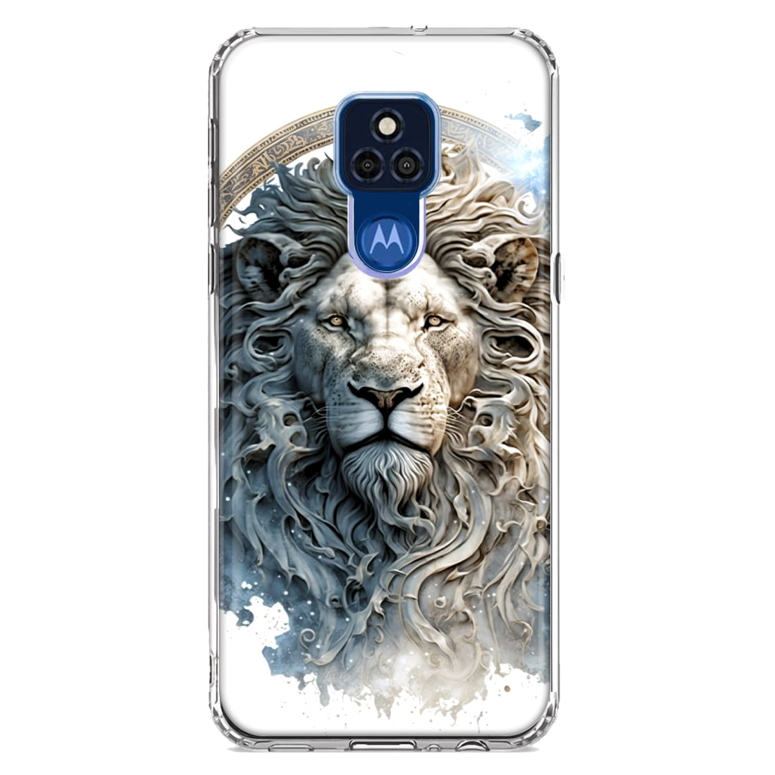 MUNDAZE Motorola Moto G Play 2021 Abstract Lion Sculpture Shockproof ...