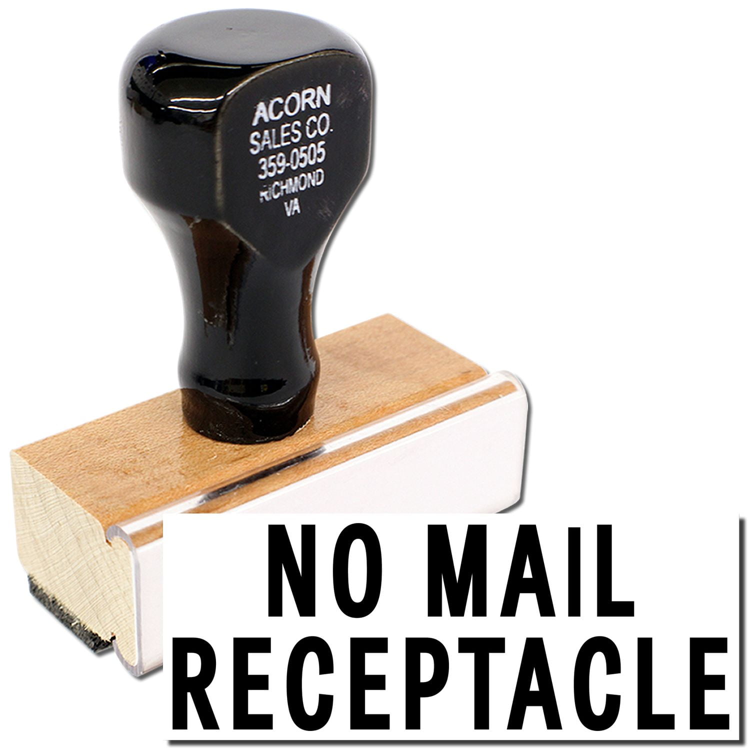Large No Mail Receptacle Rubber Stamp, Wooden Handle Rubber Stamp ...