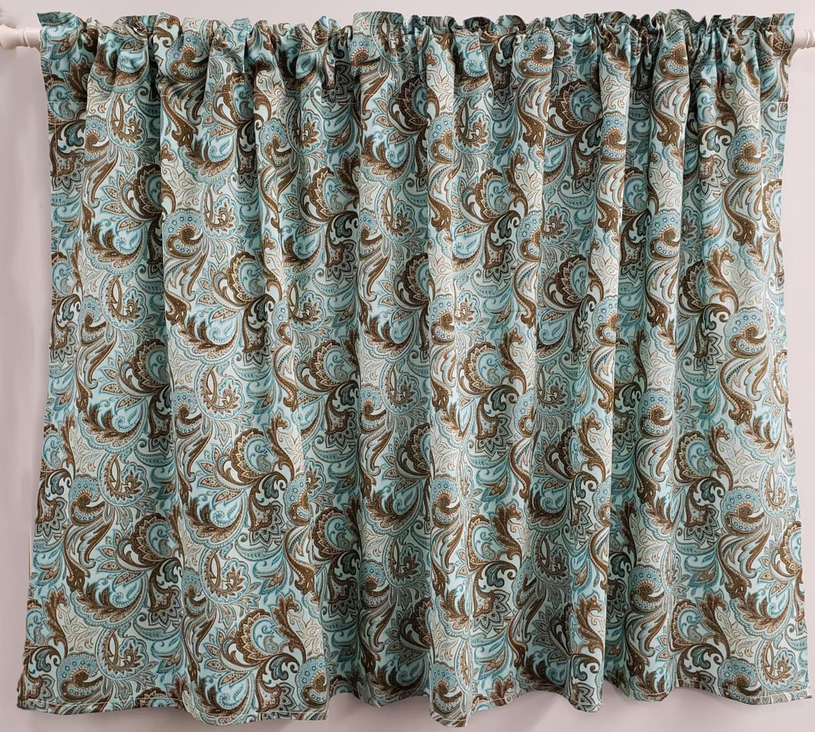 Brown & Teal Paisley Curtain Panels by Penny's Needful Things (Set of 2 ...